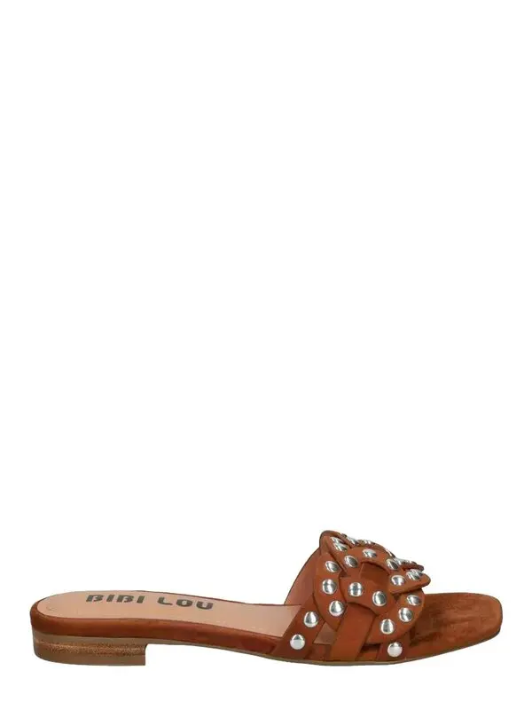 BIBI LOU Studded Woven Sandals - Brown
