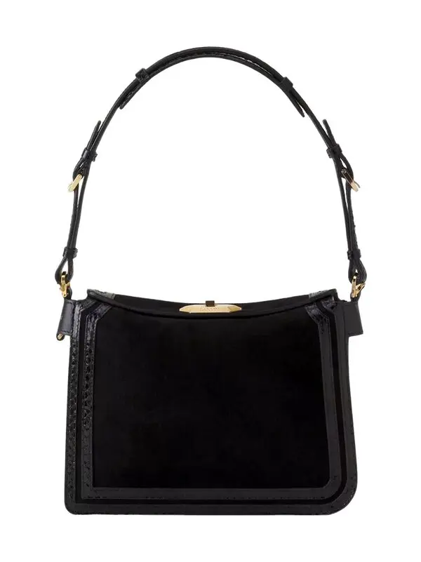 LANVIN Shoulder Bag With Suede Trim - Black