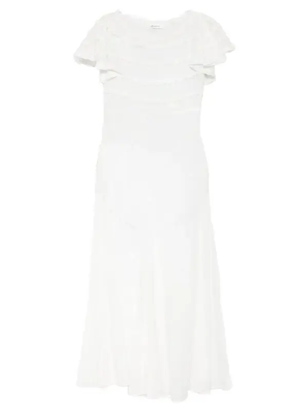 Gimaguas Mary Ruffled Midi Dress - White