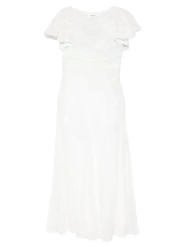 Gimaguas Mary Ruffled Midi Dress - White