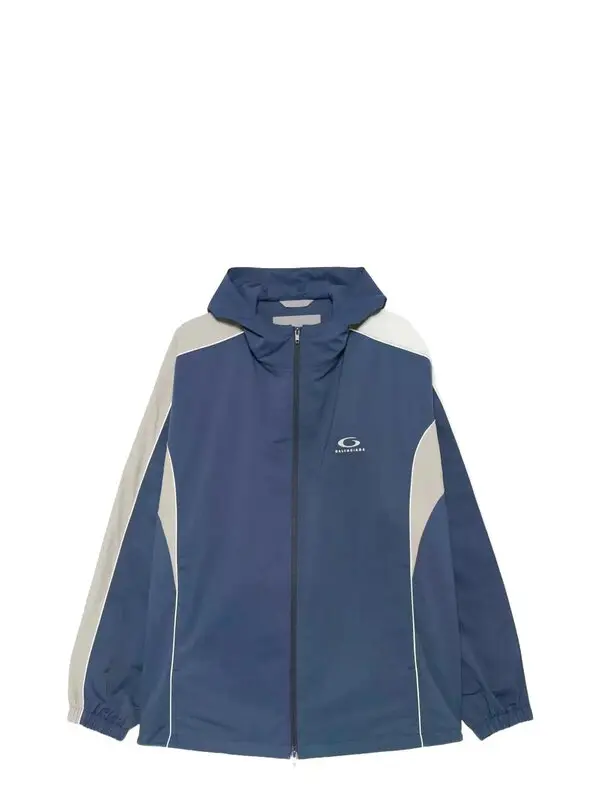 Balenciaga Panelled Hooded Jacket - Blue