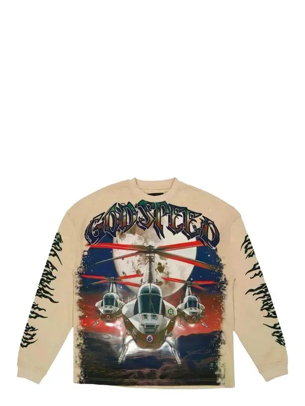 GODSPEED Graphic Print Crewneck Sweatshirt - Neutrals