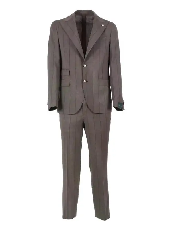 BRANDO Single-breasted Striped Suit - Brown