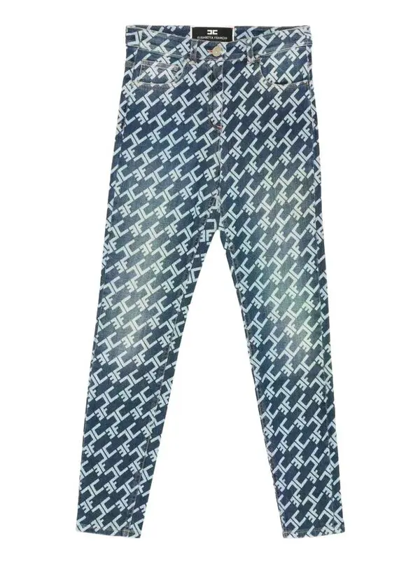 Elisabetta Franchi Logo-print Jeans - Blue