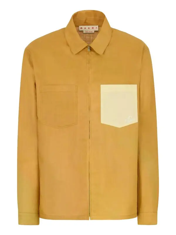 Marni Zip Pocket Waves Logo Shirt - Yellow