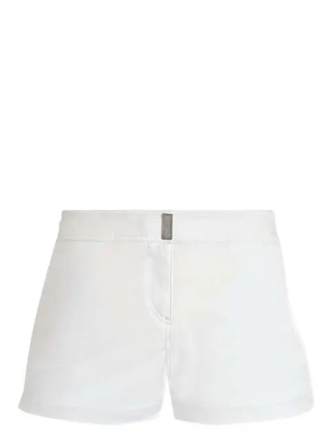 Vilebrequin Solid Shorty Ferise Stretch Swim Shorts - White
