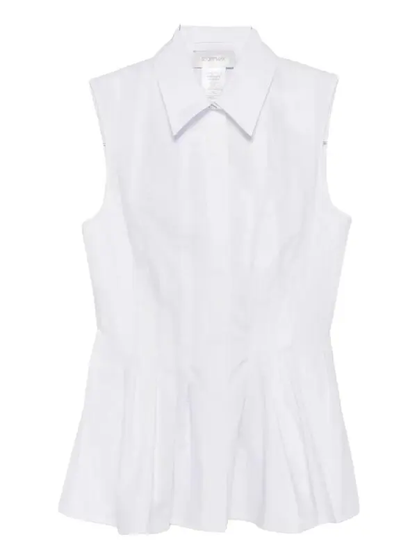 Sportmax Pleated Sleeveless Blouse - White