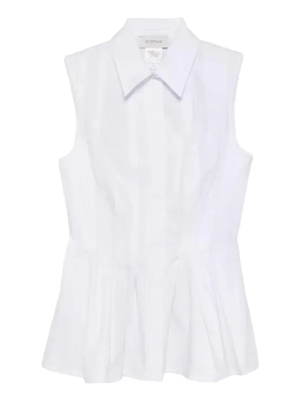 Sportmax Pleated Sleeveless Blouse - White