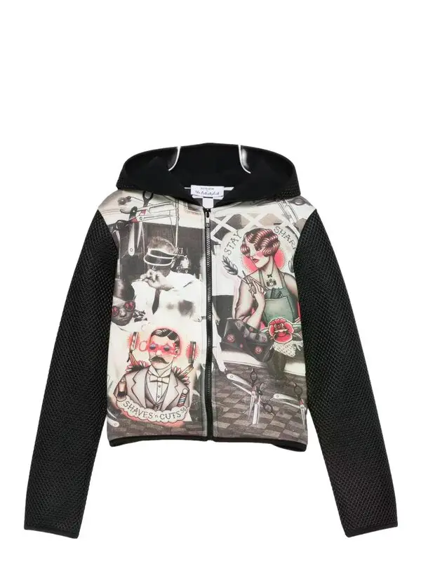 THE ARTISTYLIST Graphic-print Hooded Jacket - Black