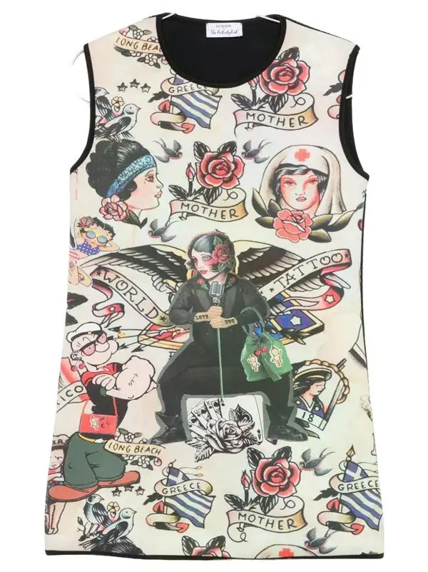 THE ARTISTYLIST Graphic-print Mini Dress - Neutrals
