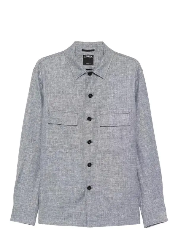 Zegna Chest-pocket Shirt - Blue