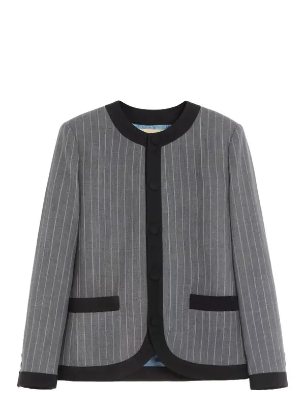 Valentino Garavani Pinstripe Wool Jacket - Grey