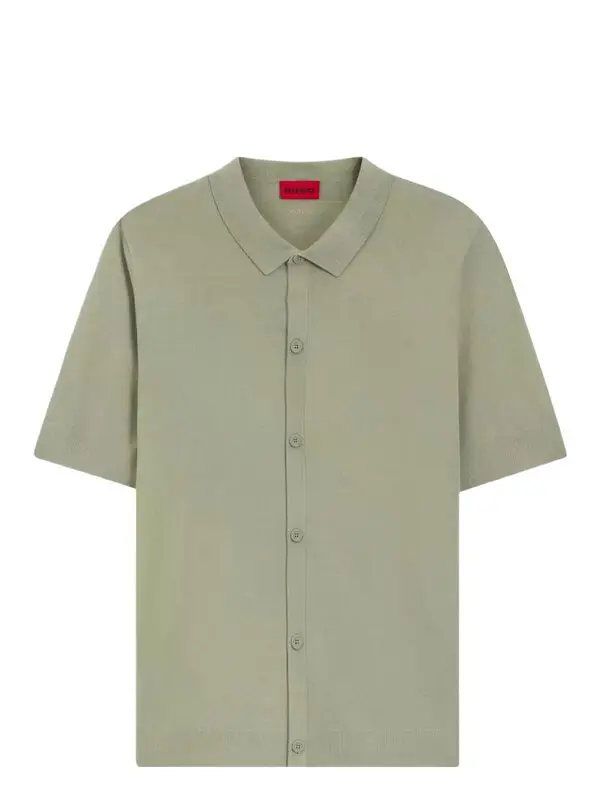BOSS Regular-fit Shirt With Knitted Structure - Green