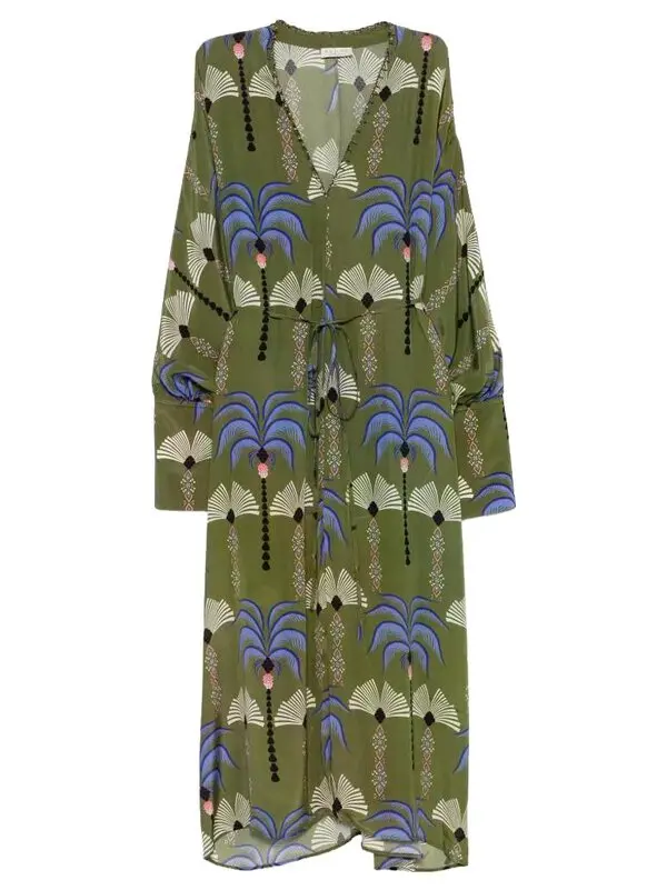 Anjuna Cassandra Palm-print Maxi Dress - Green