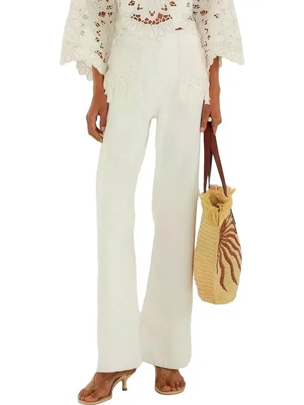 Farm Rio Crochet-pockets Trousers - White