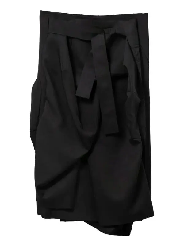 Comme Des Garçons Wrap-around Midi Skirt - Black