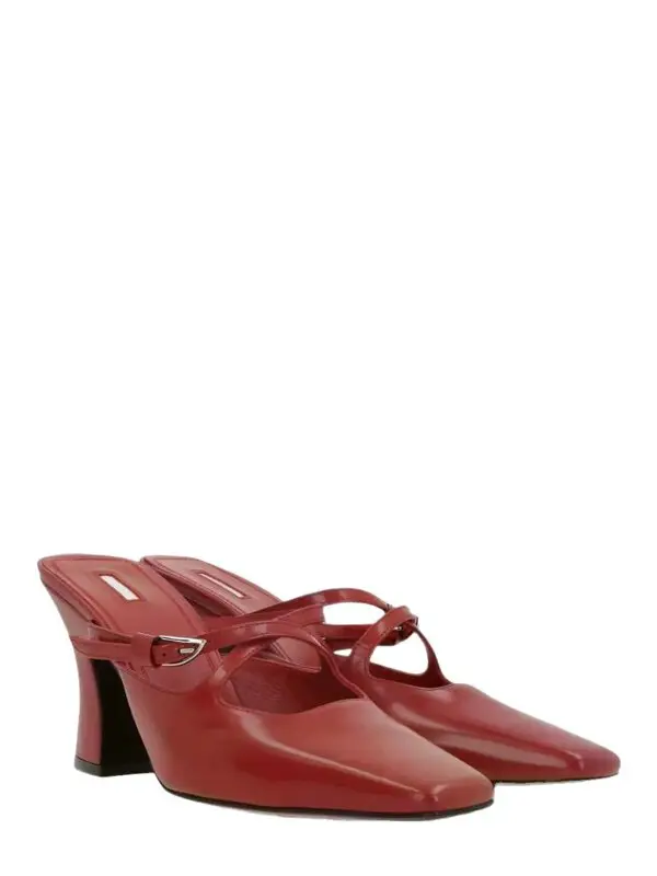 NODALETO Grace Mules In Bordeaux Leather - Red