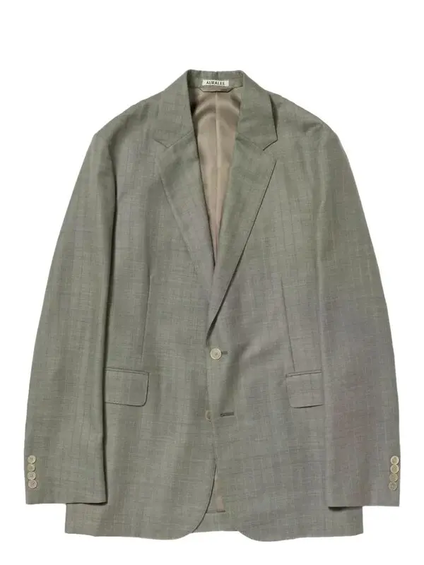Auralee Striped Wool Blazer - Green