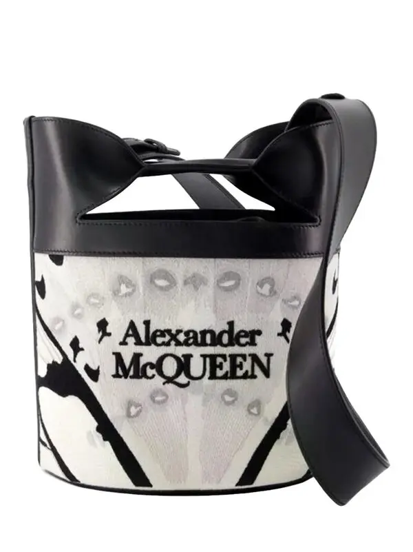 Alexander McQueen Crossbody Bucket Bag - White
