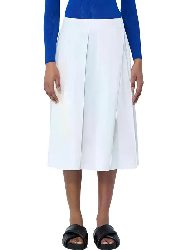 JIL SANDER A-line Pleated Midi Skirt - White