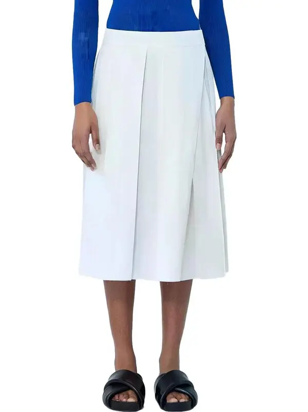 JIL SANDER A-line Pleated Midi Skirt - White