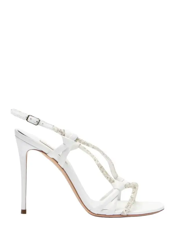 Casadei Itaca Embellished Leather Sandals - White