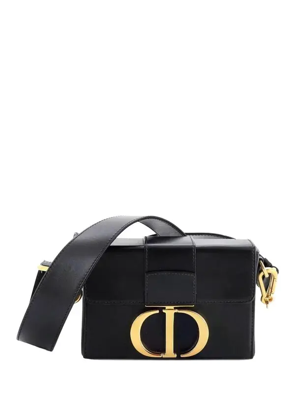 Dior 30 Montaigne Box Bag Leather Crossbody - Black