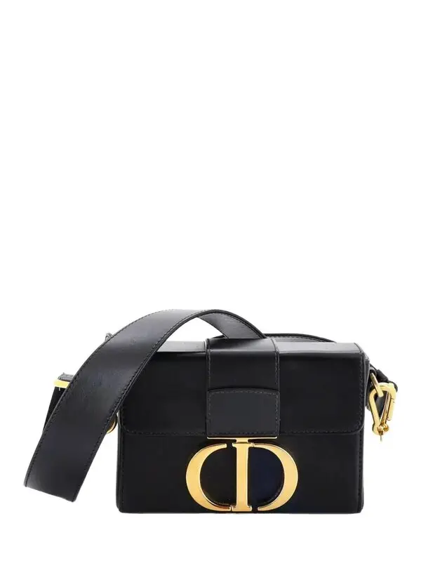 Dior 30 Montaigne Box Bag Leather Crossbody - Black