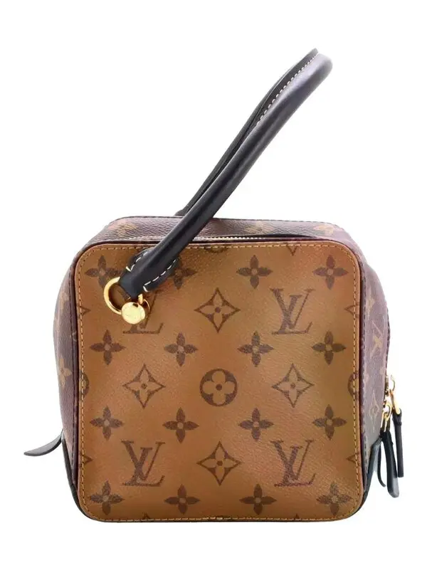 LOUIS VUITTON Square Bag Reverse Monogram Canvas Satchel - Brown