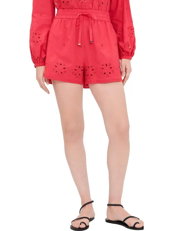 Cami Nyc Jomi Mid-rise Cotton Shorts - Candy Apple