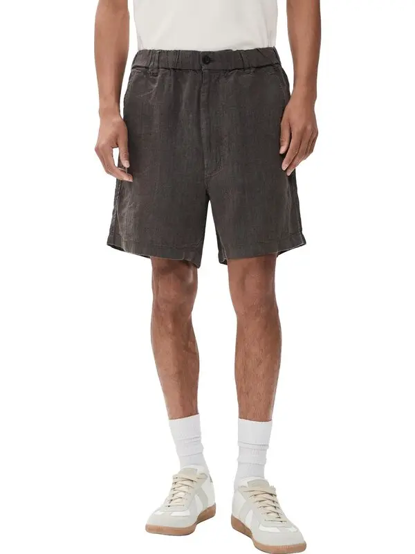 Madewell Linen Pull-on Shorts - Chocolate