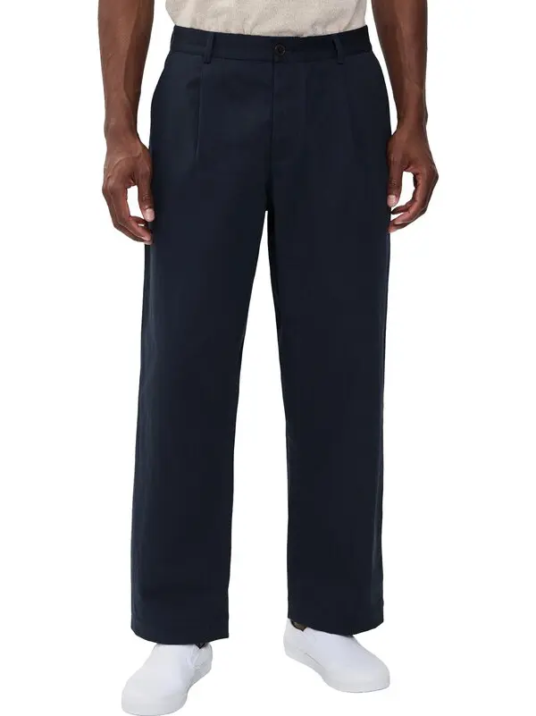 Universal Works Duke Pleated Trousers - Navy