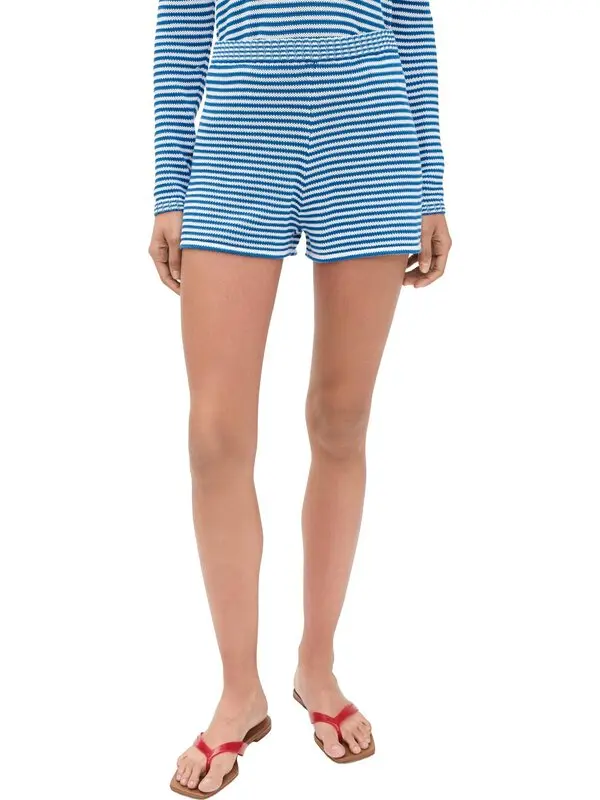 Kule The Agnes Knit Shorts - Royal/white