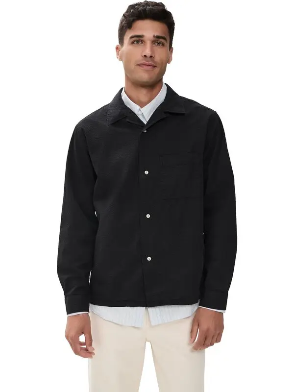 KNICKERBOCKER Fulton Seersucker Shirt - Black Black