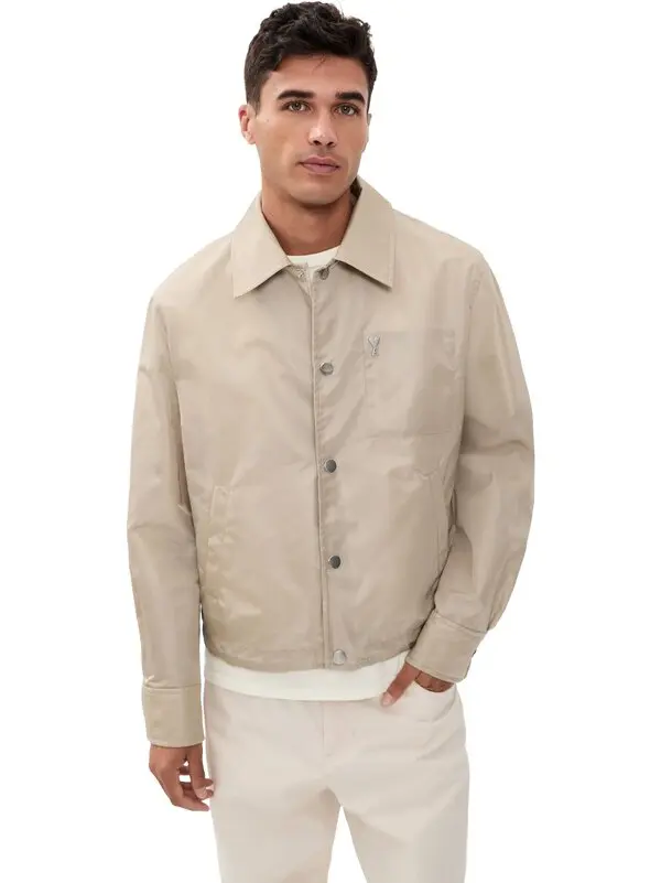 Ami Technical Nylon Jacket - Beige Taupe