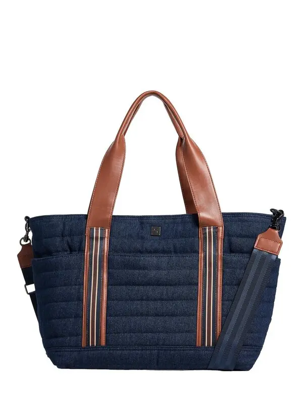 THINK ROYLN Journey Maxi Tote - Dark Denim & Mocha Luxe Trim