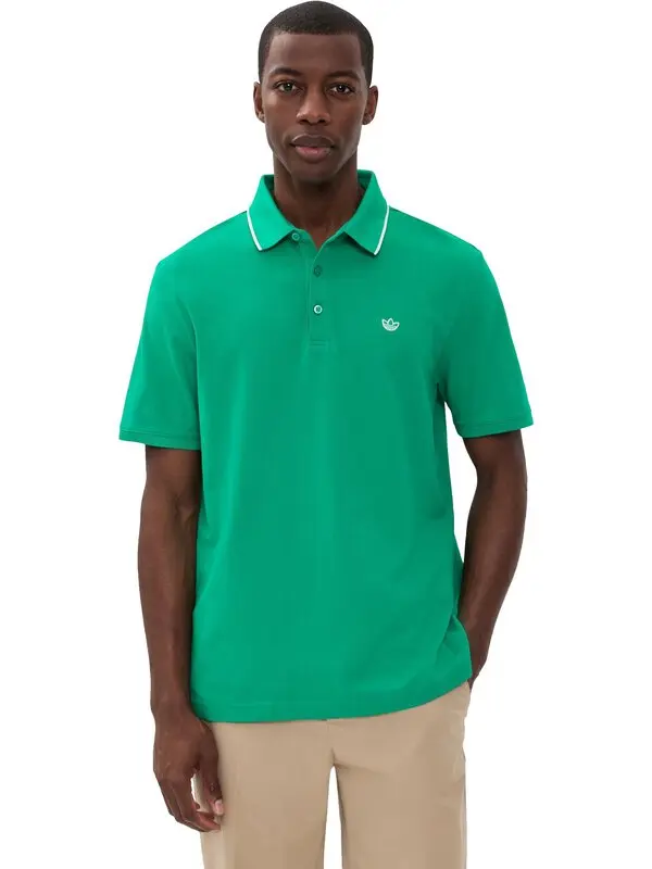 Adidas Originals Twistknit Trefoil Polo - Court Green