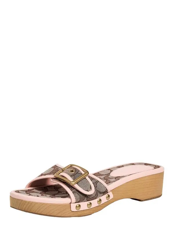 COACH Margot Wooden Sandals - Oak/candy Pink