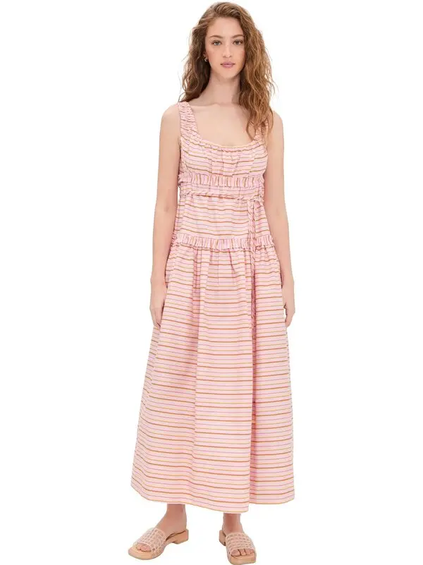 LEE MATHEWS Marie Striped Maxi Dress - Pink Stripe