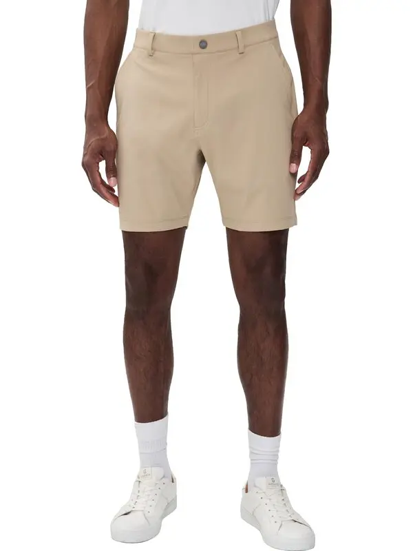 REDVANLY Varick Pull On Shorts - Bark