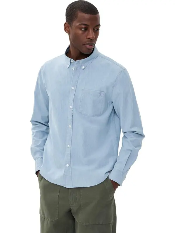 Maison Kitsuné Profile Fox Regular Shirt - Pure Blue