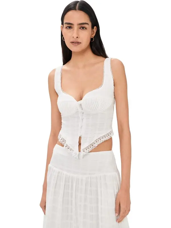 Peixoto Lucia Sleeveless Top - Thatch White
