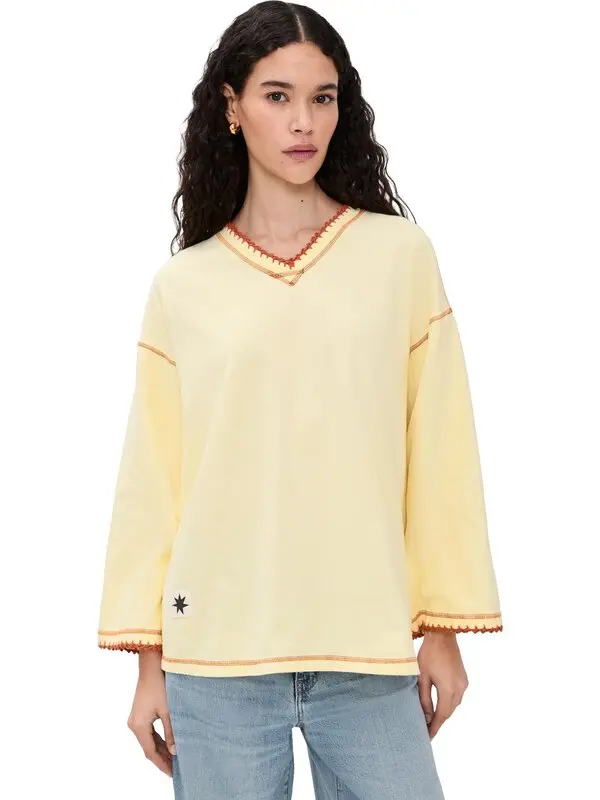 CIAO CIAO VACATION Lita Lobster Ace Long Sleeve Tee - Yellow