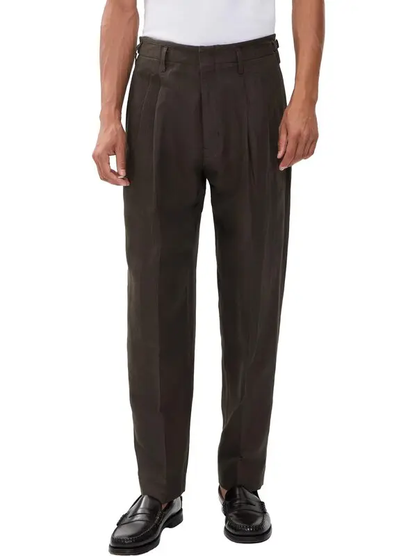 Madewell Cotton Linen Twill Trousers - Dark Brown