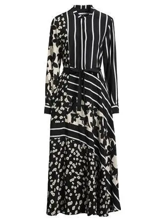 High Maxi Shirt Dress Silk - Black