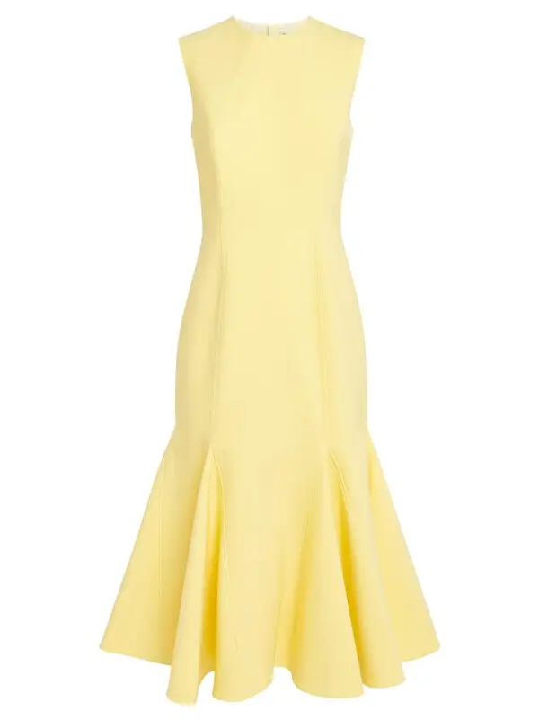 EMILIA WICKSTEAD Sleeveless Seema Midi Dress - Yellow