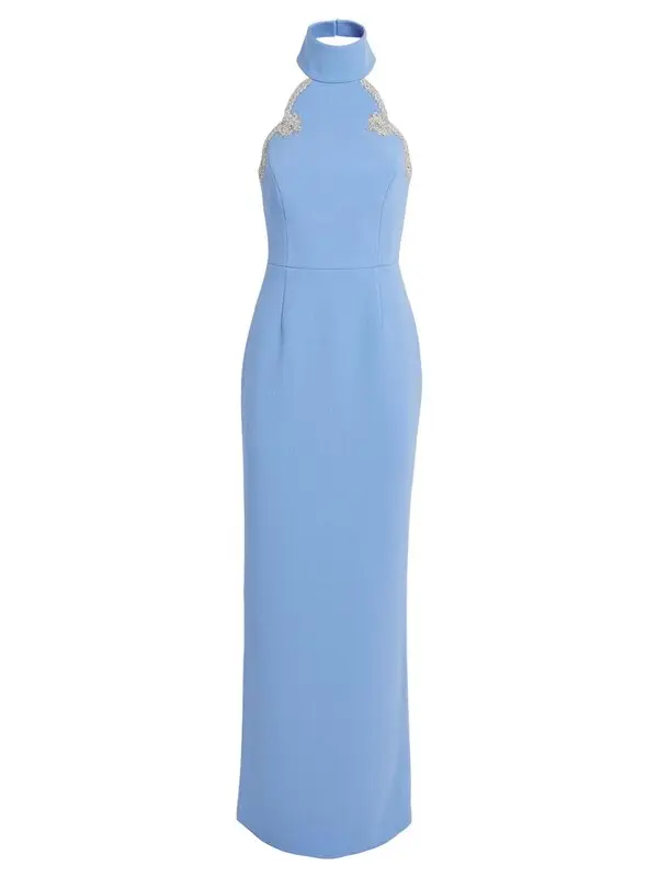 Rebecca Vallance Embellished Halterneck Maxi Dress - Blue