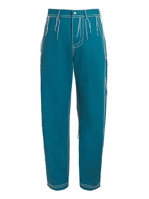 CRAIG GREEN Cotton Embroidered Trousers - Blue