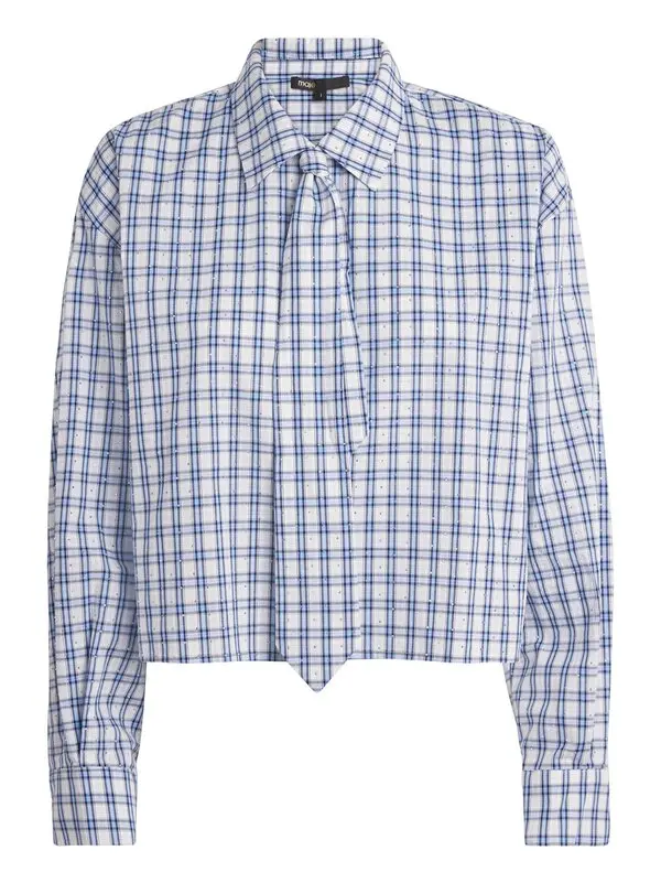 Maje Embellished Check Shirt - White