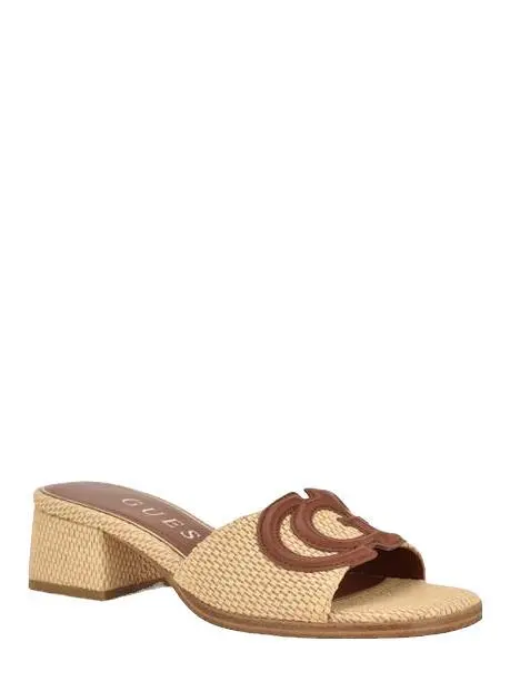 Guess Block Heel Sandal - Light Natural